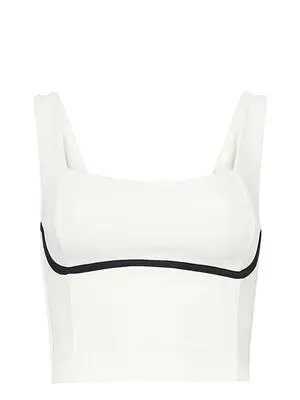 Monday Swimwear Zion Square-neck Sports Bra - Ivory/black Jersey