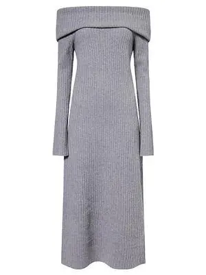 Theory Wool And Cashmere-blend Midi Dress - Grey Heather