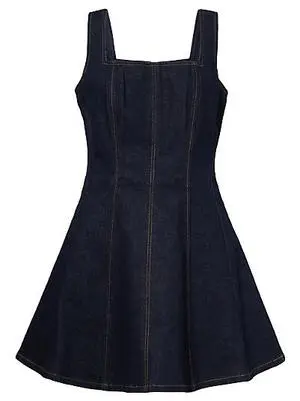 Paige Panelled Denim Mini Dress - Andes