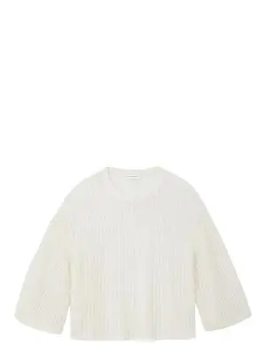 THE WHITE COMPANY Relaxed-fit Ribbed Wool-blend Jumper - Porcelain
