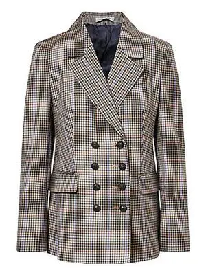 Veronica Beard Claude Double-breasted Woven Jacket - Russet Multi
