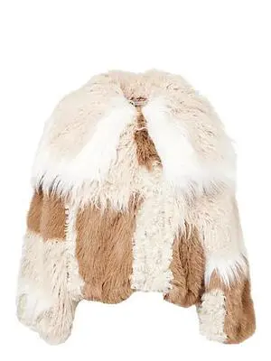 JADED LONDON Oksana Patchwork Faux-fur Coat - Multi