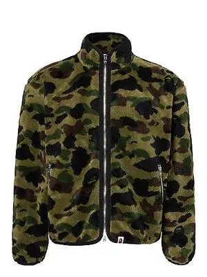 A BATHING APE Camouflage-printed Fleece Jacket - Green