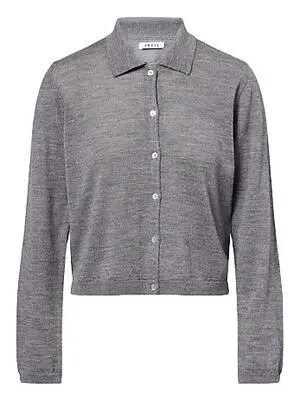 SKALL STUDIO Collared Merino Wool Cardigan - Grey Melange