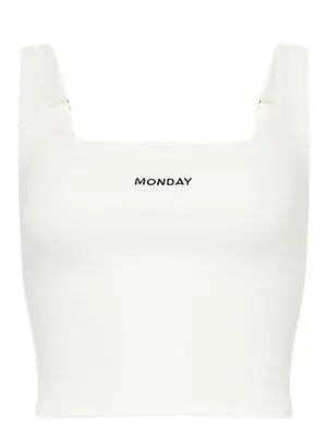 Monday Swimwear Aspen Square-neck Stretch-woven Top - Ivory Jersey