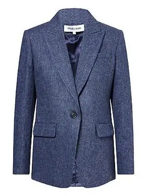 Veronica Beard Vega Notched-lapel Wool Jacket - Blue Melange