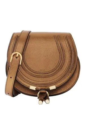Chloé Marcie Metallic Crinkled-leather Shoulder Bag - Gold