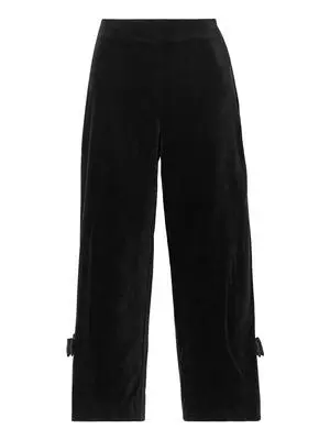Posse Quincy Cropped Cotton-velvet Pants - Black