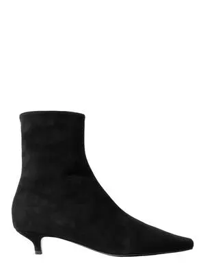 TOTEME Suede Ankle Boots - Black