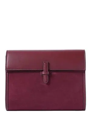 HUNTING SEASON Suede And Leather Clutch - Burgundy