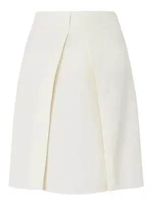 Marni Pleated Wool-crepe Skirt - Off-white