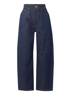 Ossou Bends High-Rise Barrel-Leg Jeans Indigo
