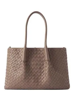 Bottega Veneta Pinacoteca Small Intrecciato Leather Tote - Brown