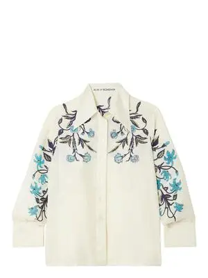 ALIX OF BOHEMIA Floral-Print Silk Crepe De Chine Shirt