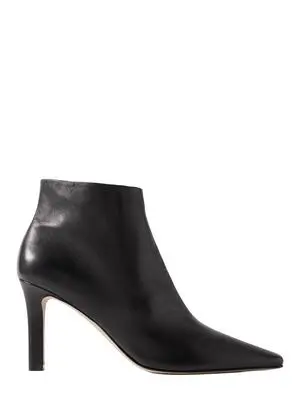 THE ROW Carla Leather Ankle Boots - Black