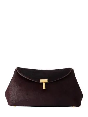 TOTEME T-lock Mini Clutch - Burgundy
