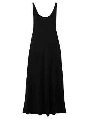 Matteau Silk Crepe De Chine Midi Dress - Black