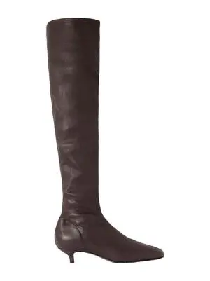 TOTEME Leather Knee High Boots - Brown