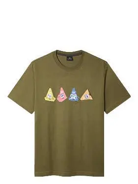 Paul Smith Khaki 'cones' Print T-shirt - Green