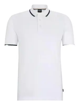 Hugo Parlay Trimmed Polo Shirt - White