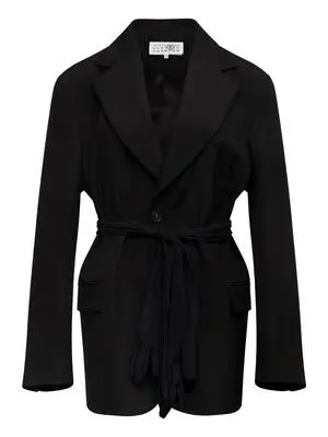 MAISON MARGIELA Tie Detail Jacket - Black