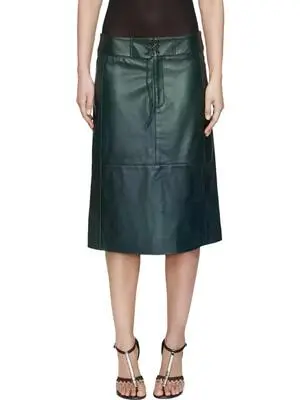 Christopher Esber Panelled Leather Midi Skirt - Green