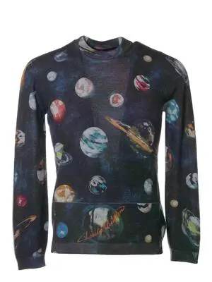 LOUIS VUITTON Galaxy-print Sweater - Blue