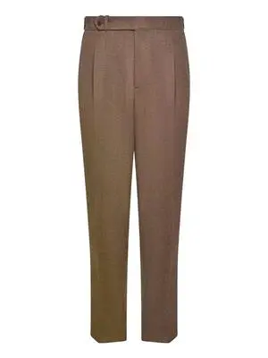 FRANZESE COLLECTION Pleated Trousers - Brown