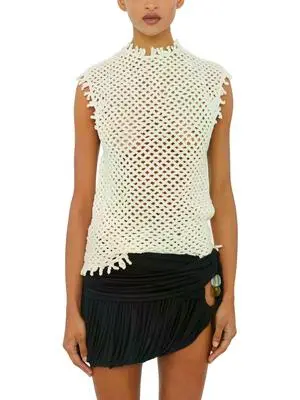 Christopher Esber Lattice Knitted Vest - White