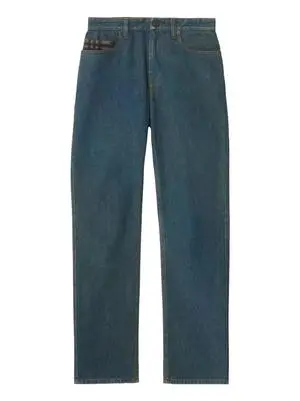Burberry Straight-leg Jeans With Logo Patch - Blue