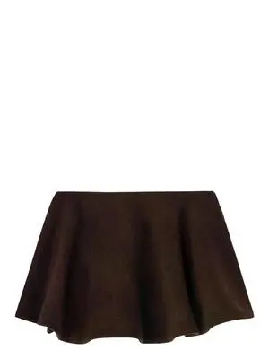 GANNI Flared Mini Skirt - Brown