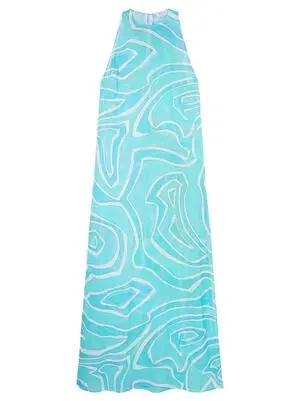 Emilio Pucci Labirinto-print Long Dress - Blue