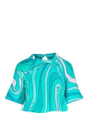 Emilio Pucci Iride Cropped T-shirt - Blue