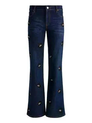 Alice + Olivia Eyes-embellished Jeans - Blue