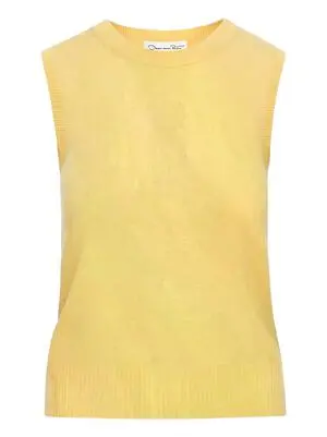 Oscar De La Renta Virgin Wool Top - Yellow