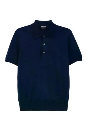 TOM FORD Knitted Polo Shirt - Blue