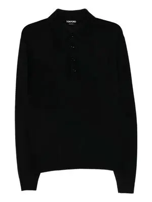 TOM FORD Wool Polo Shirt - Black