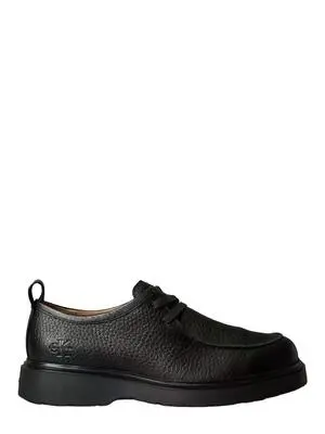Calvin Klein Pebbled-leather Lug-sole Derby Shoes - Black