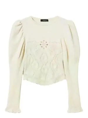 TWINSET Open-knit Puff-sleeve Jumper - Neutrals