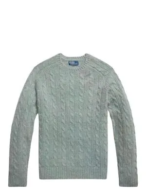 Polo Ralph Lauren Cable-knit Elbow-patches Sweater - Green