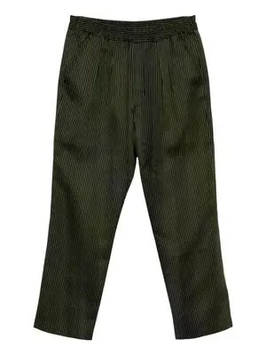 TOM FORD Bengal-stripe Pleated Trousers - Green