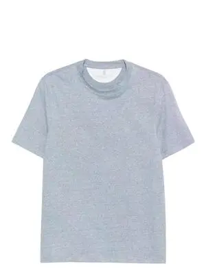 Brunello Cucinelli Straight Hem Cotton T-shirt - Blue
