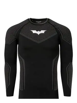 YOUNGLA X Batman Compression Long Sleeve Tee Shirt - Black