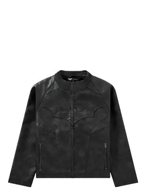 YOUNGLA Batman Leather Jacket - Black