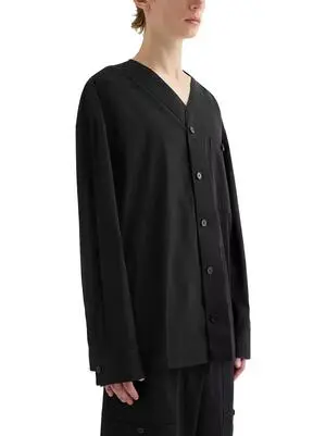 JIL SANDER Patch Pocket V-neck Shirt - Black