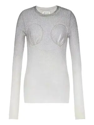 MAISON MARGIELA Semi-sheer Knit Sweater - Grey