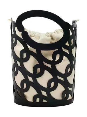 Oscar De La Renta Cut-out Design Tote - Black