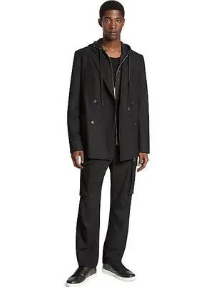 Michael Kors Stretch Wool Flannel Double-breasted Blazer - Black