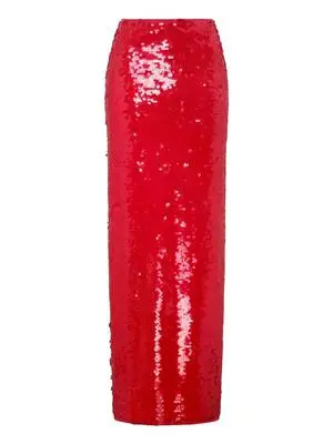 Paris Georgia Mermaid Sequin Maxi Skirt - Red