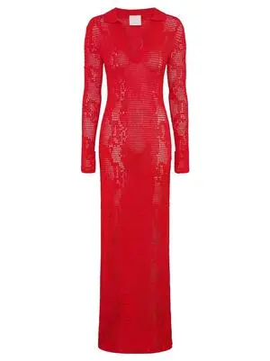 Paris Georgia Crochet Maxi Dress - Red